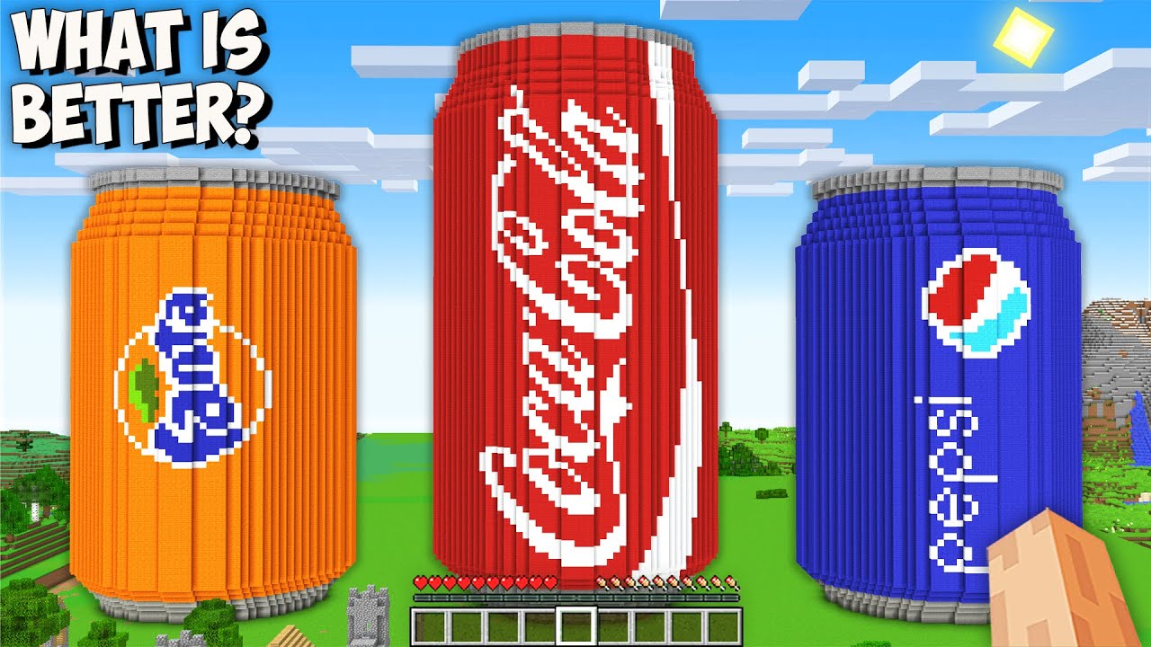 WHICH GIANT SODA CAN is BETTER in Minecraft? I found THE BIGGEST FANTA ...