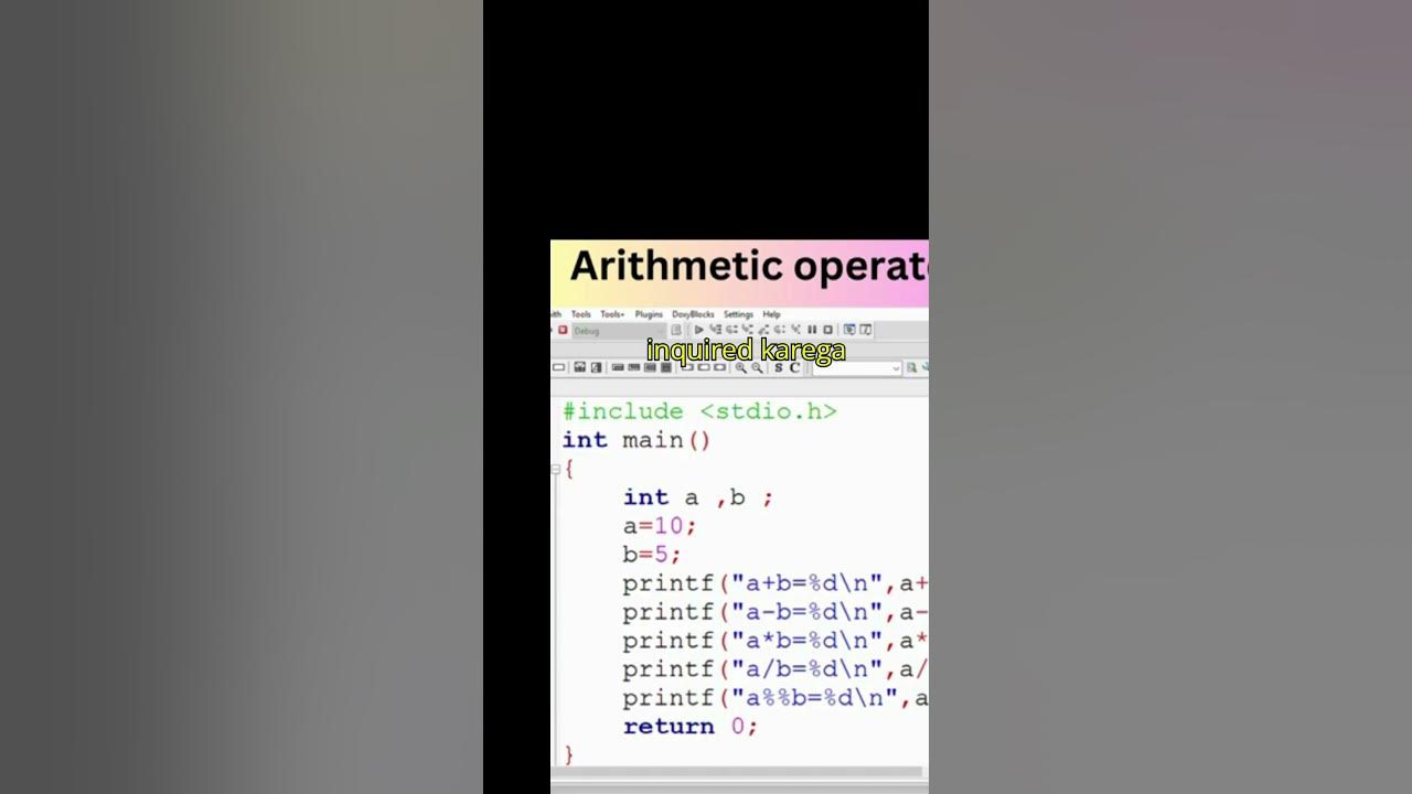 How Arithmetic Operators Work In C Language Clanguage Cprogramming Shorts Youtube
