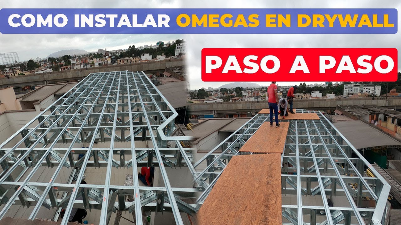 como instalar OMEGAS para techos de DRYWALL ︎ Pladur ︎Gypsum - YouTube