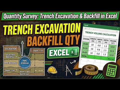 2- QUANTITY SURVEY- HOW TO CALCULATE TRENCH BACK FILL QUANTITY IN EXCEL ...