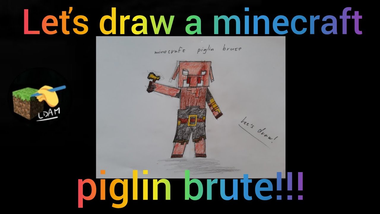 How to draw minecraft piglin brute - YouTube