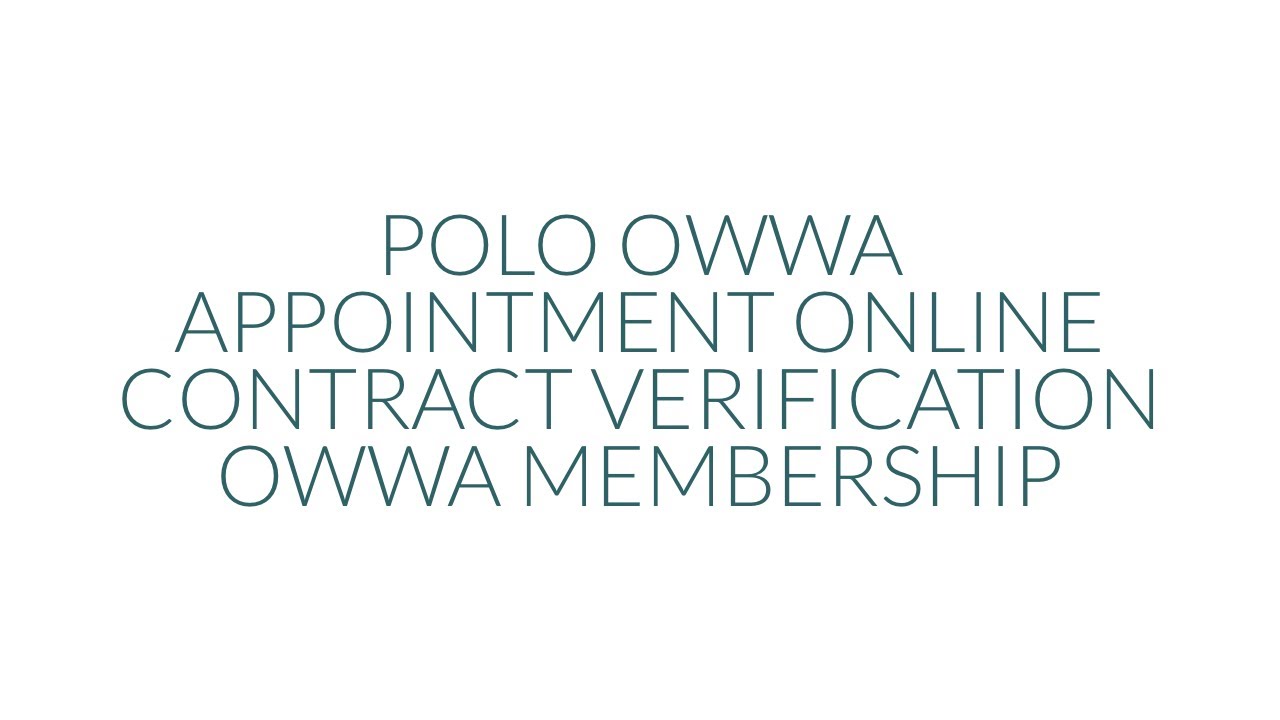 POLO OWWA ONLINE APPOINTMENT, CONTRACT VERIFICATION AND OWWA MEMBERSHIP ...
