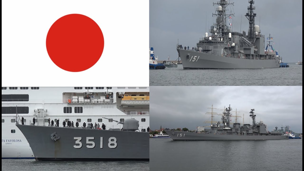 4K | Japanese Navy Ships ASAGIRI and SETOYUKI arriving Rostock ...