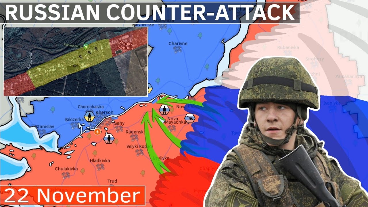 Russian counterattack in Krynky [22 November 2023] - YouTube