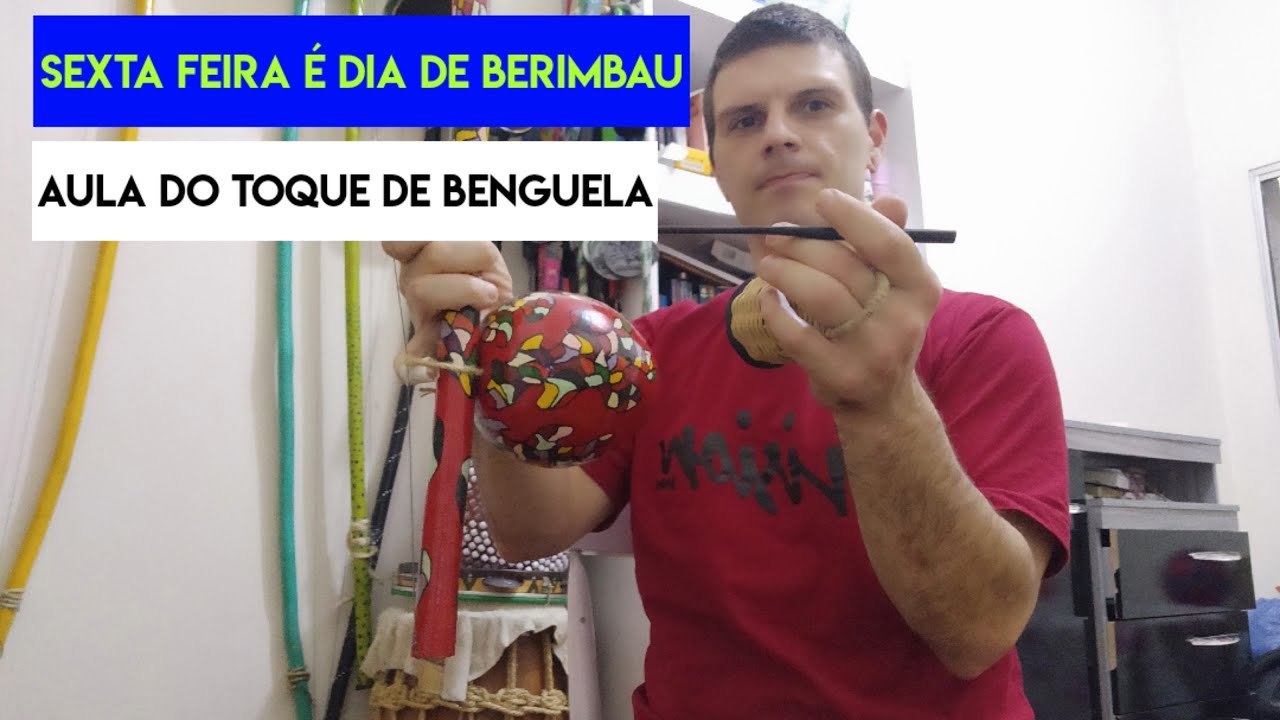 Aula de berimbau treinando em casa toque de Benguela - YouTube