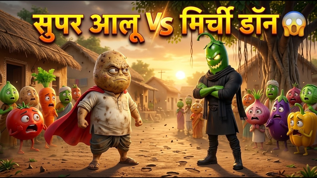 🥔 Super Aaloo VS Mirchi Don 😱 | Emotional Village Story | Hindi Cartoon ...