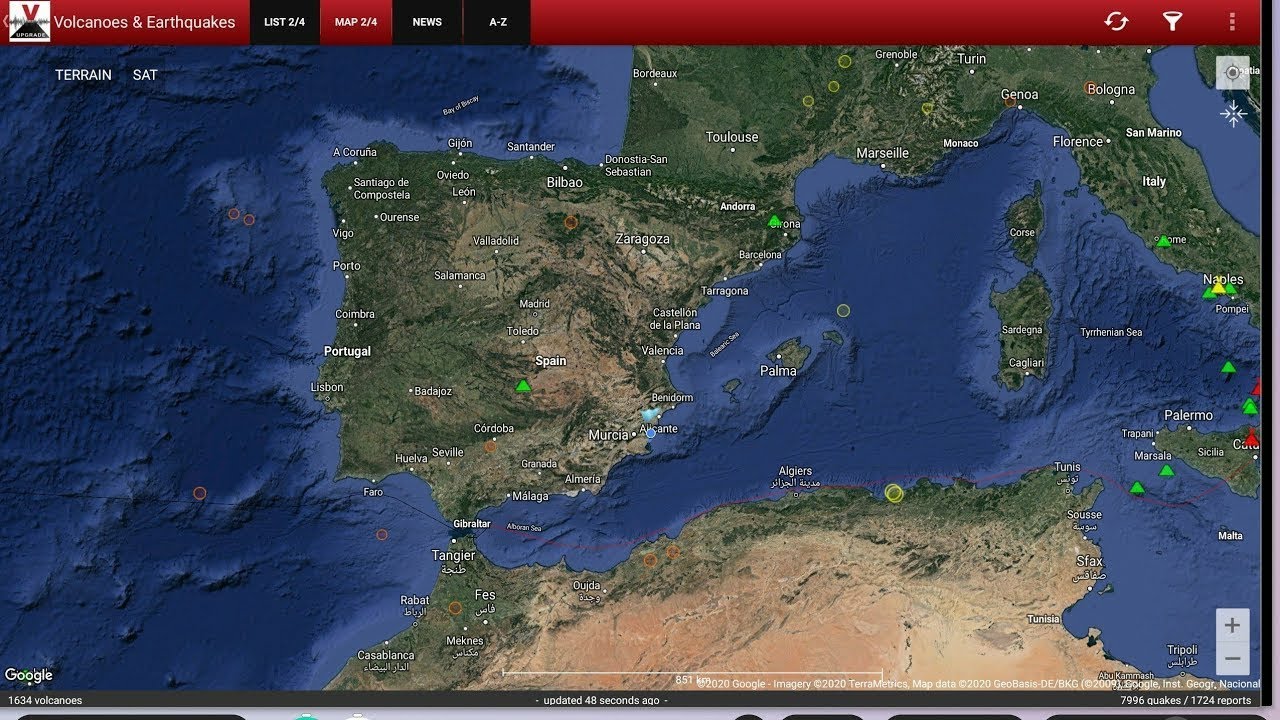 #Earthquake Updates# Spain Live Stream with maps of Spain and Fault ...
