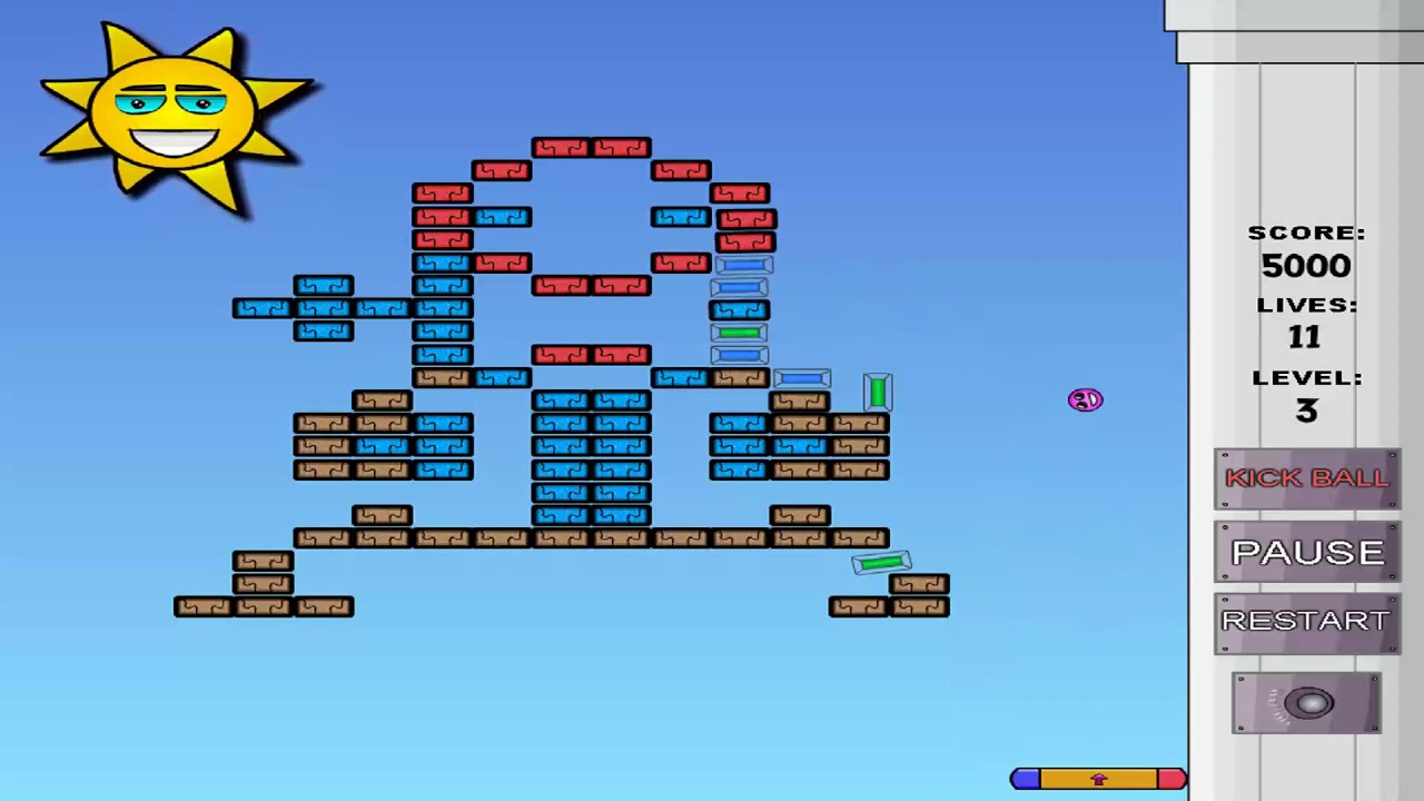 BALLS 2D ONLINE BREAKOUT ARKANOID FROM GAMES GR - YouTube