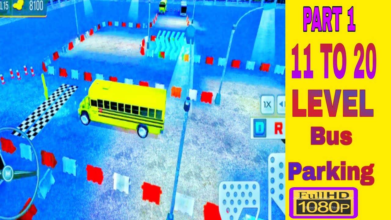 Bus Simulator Games Level 11 TO 20 ll Bus Parking 3D games ll Bus ...
