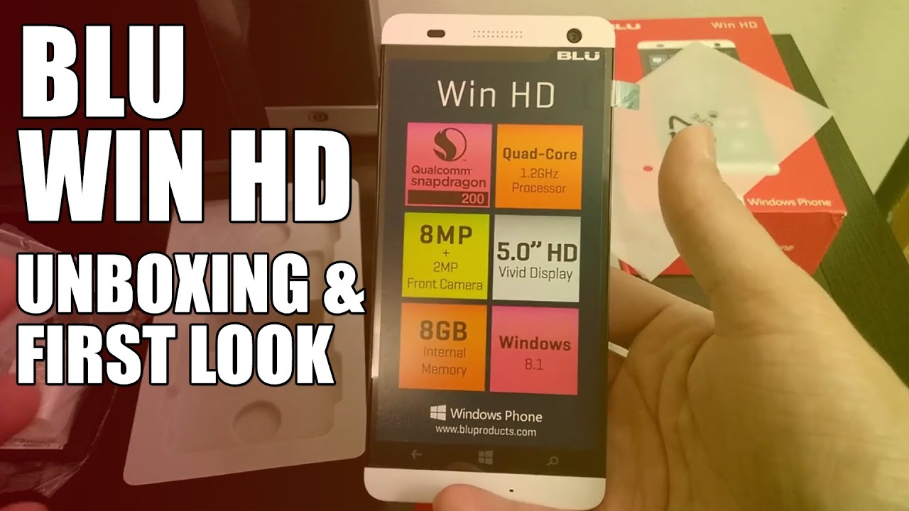 Blu Win HD Unboxing & First Look! 5-inch Windows Phone 8.1 - YouTube