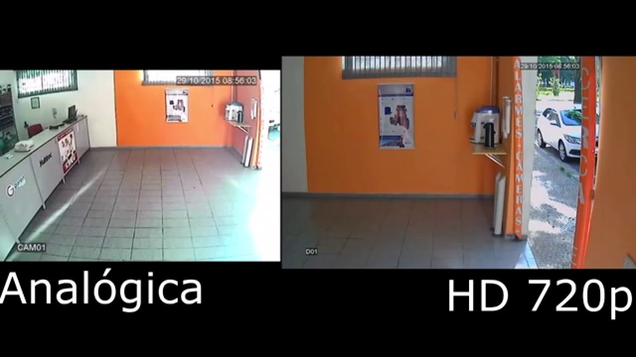 Comparativo Câmera Analógica 800L e Câmera AHD 720p - YouTube