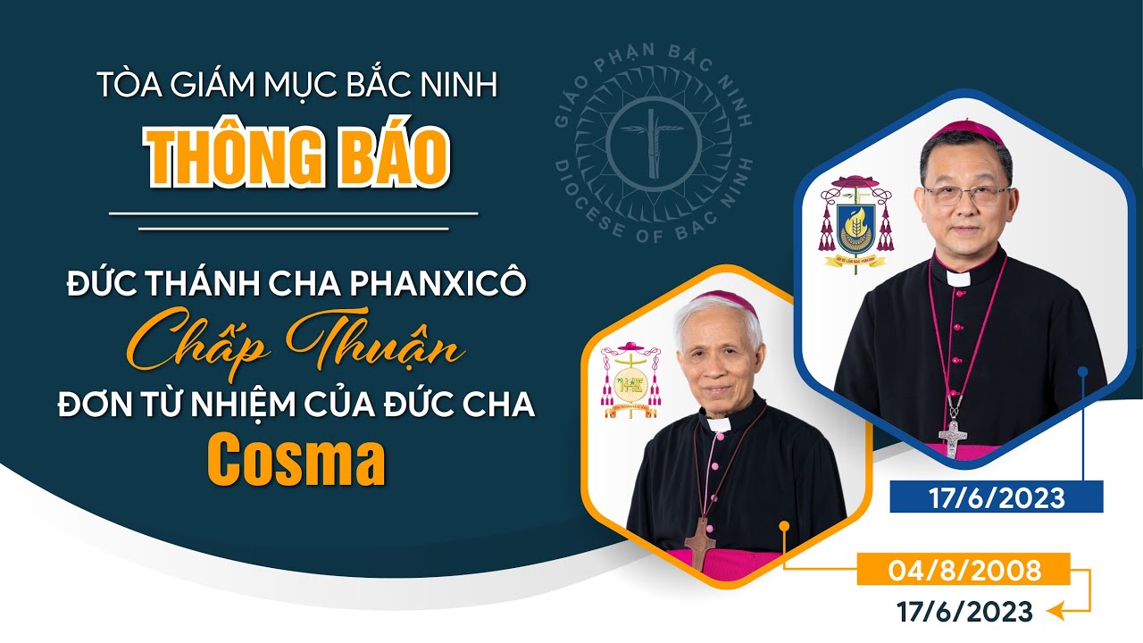 Thông báo: Đức Thánh cha Phanxicô chấp thuận đơn từ nhiệm của Đức cha ...