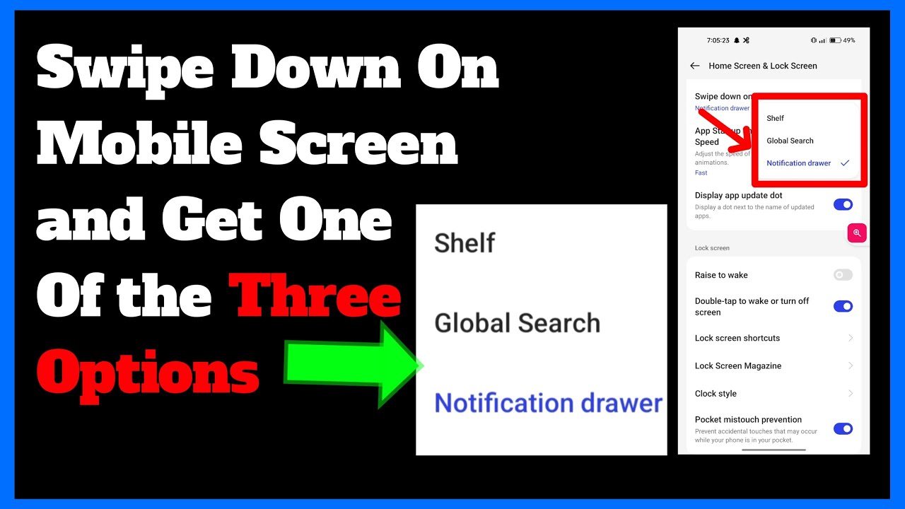Get Notifications Drawer, Shelf, or Global Search by Swiping down ...