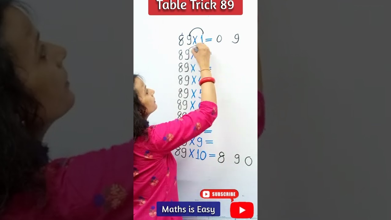 Table Trick Table Of 89 In Easy Way 89 Times Table Trick shorts Table Trick Table Of 89 In Easy Way 89 Times Table Trick shorts