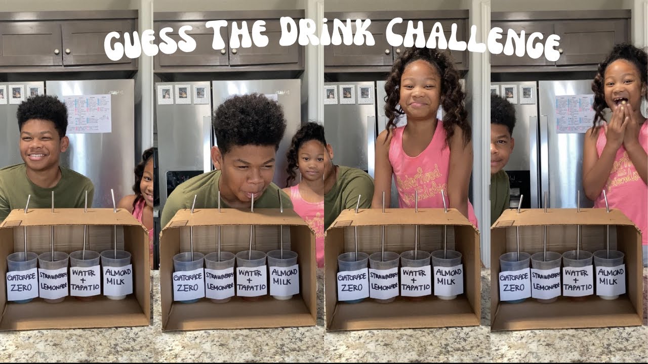 Guess the drink challenge! | family videos | sibling challenge - YouTube