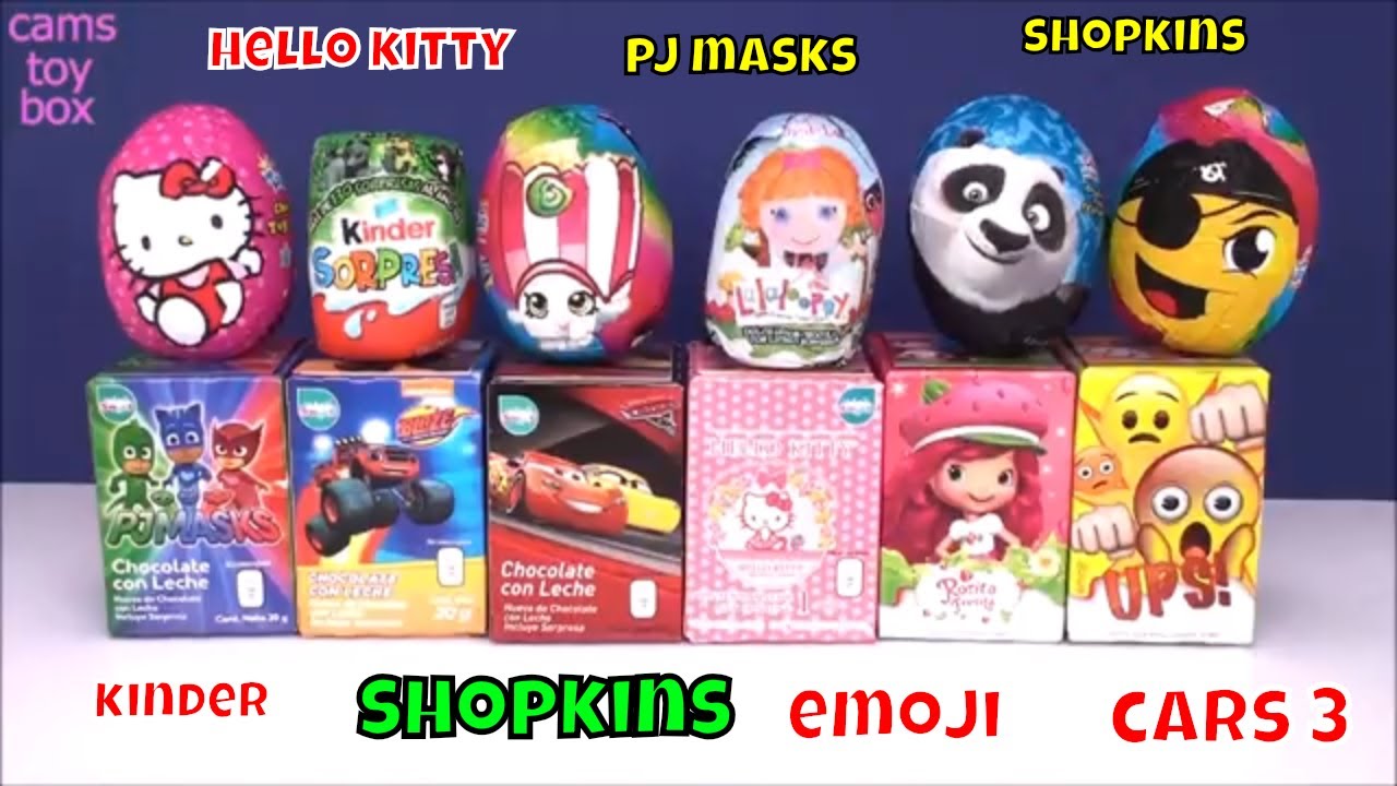 PJ MASKS Chocolate Surprise Eggs Shopkins Hello Kitty Kinder Lalaloopsy ...