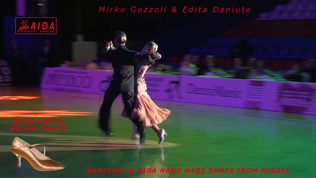 Mirko Gozzoli, Edita Daniute QUICK STEP, dancing in Aida shoes - YouTube