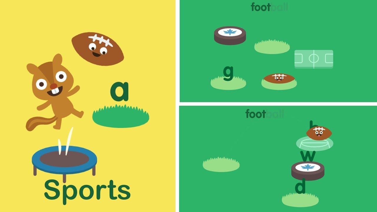 Sago mini school sports play and learn alphabet to word - YouTube