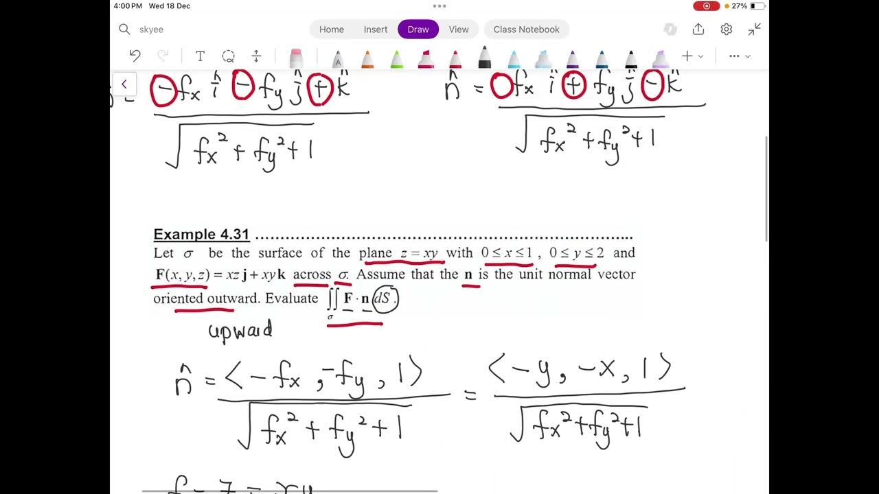 Lecture week 11 surface integral of vector field - YouTube