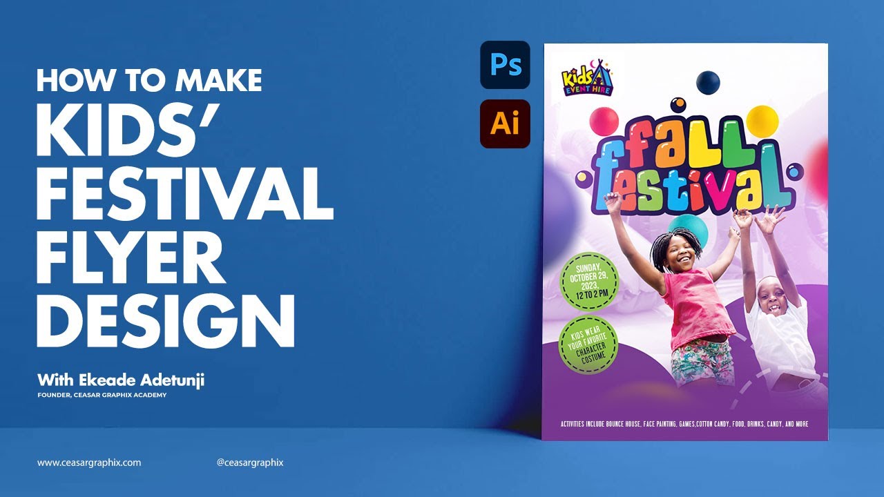 How To Design Kids Festival Flyer + Design Tips 😍🔥 - YouTube
