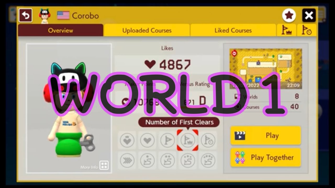 Super Mario Maker 2 World Showcase: Super Corobo World W1 (BTN-LRN-1RG) - YouTube