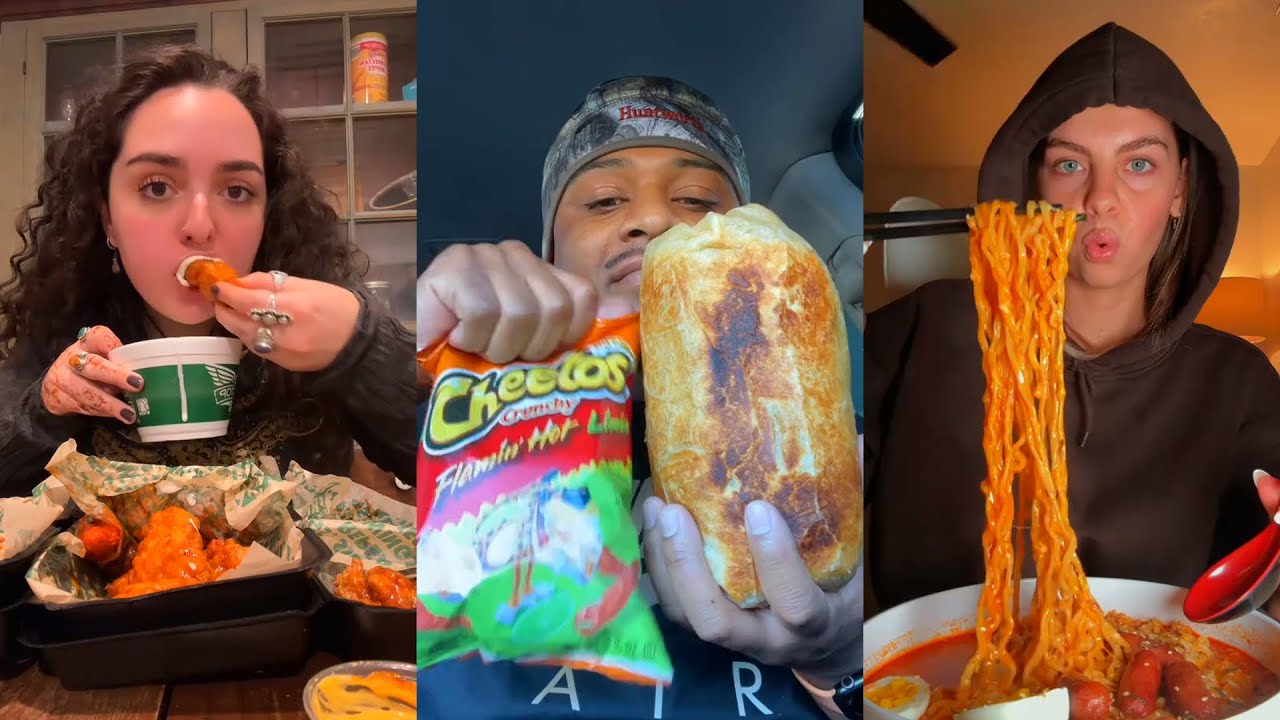 ASMR EATING TikToks 🍔🧀|| ASMR EATING Compilation || Part 66 || - YouTube