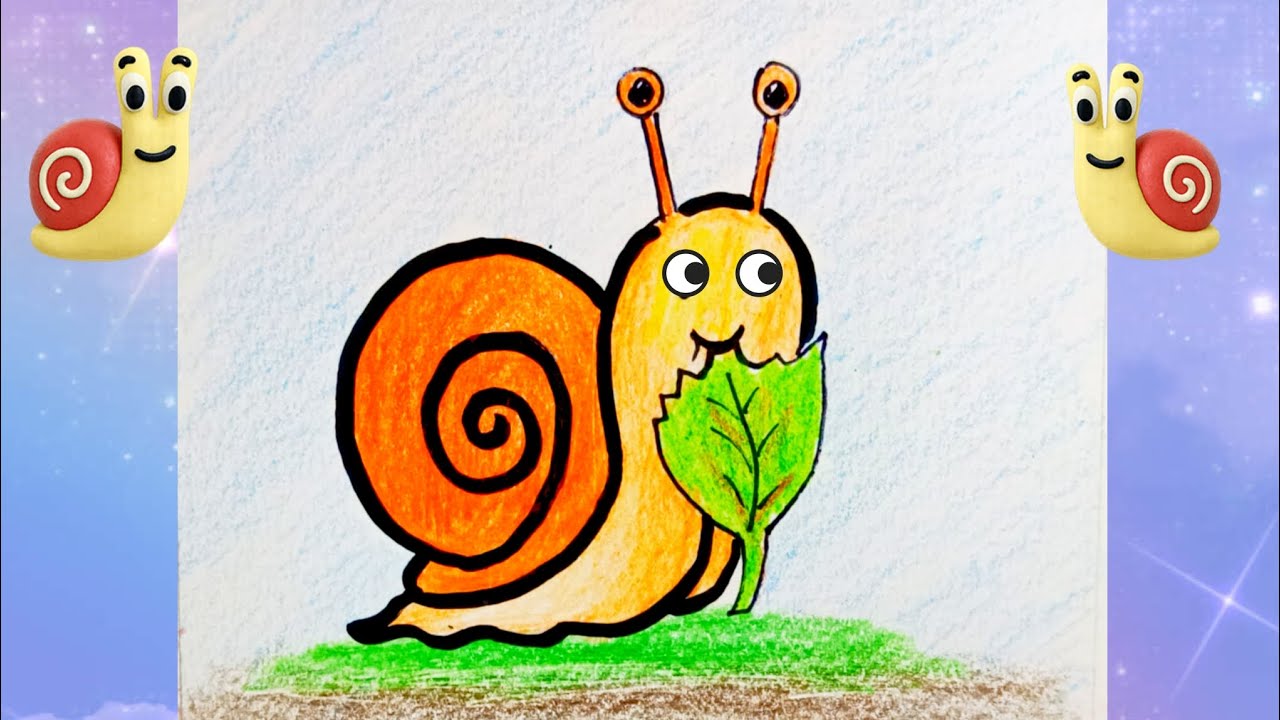 How to Draw a Cute Snail for Kids | Easy Step by Step Drawing - YouTube