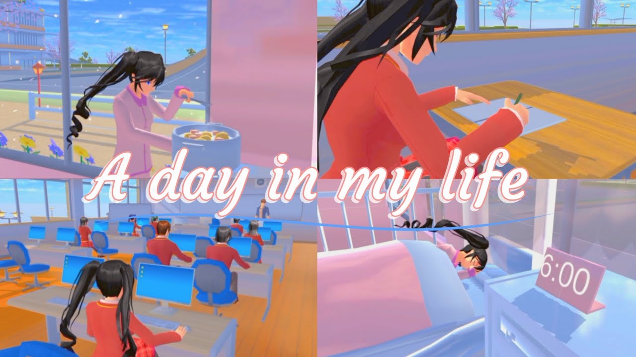 A day in my life: living alone🌸 Sakura School simulator || - YouTube