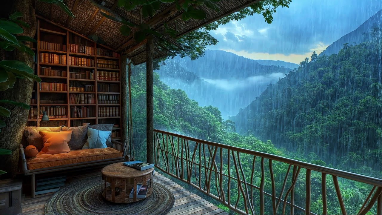 Hidden Jungle Library: Relax to Soothing Rain Sounds and Breathtaking ...