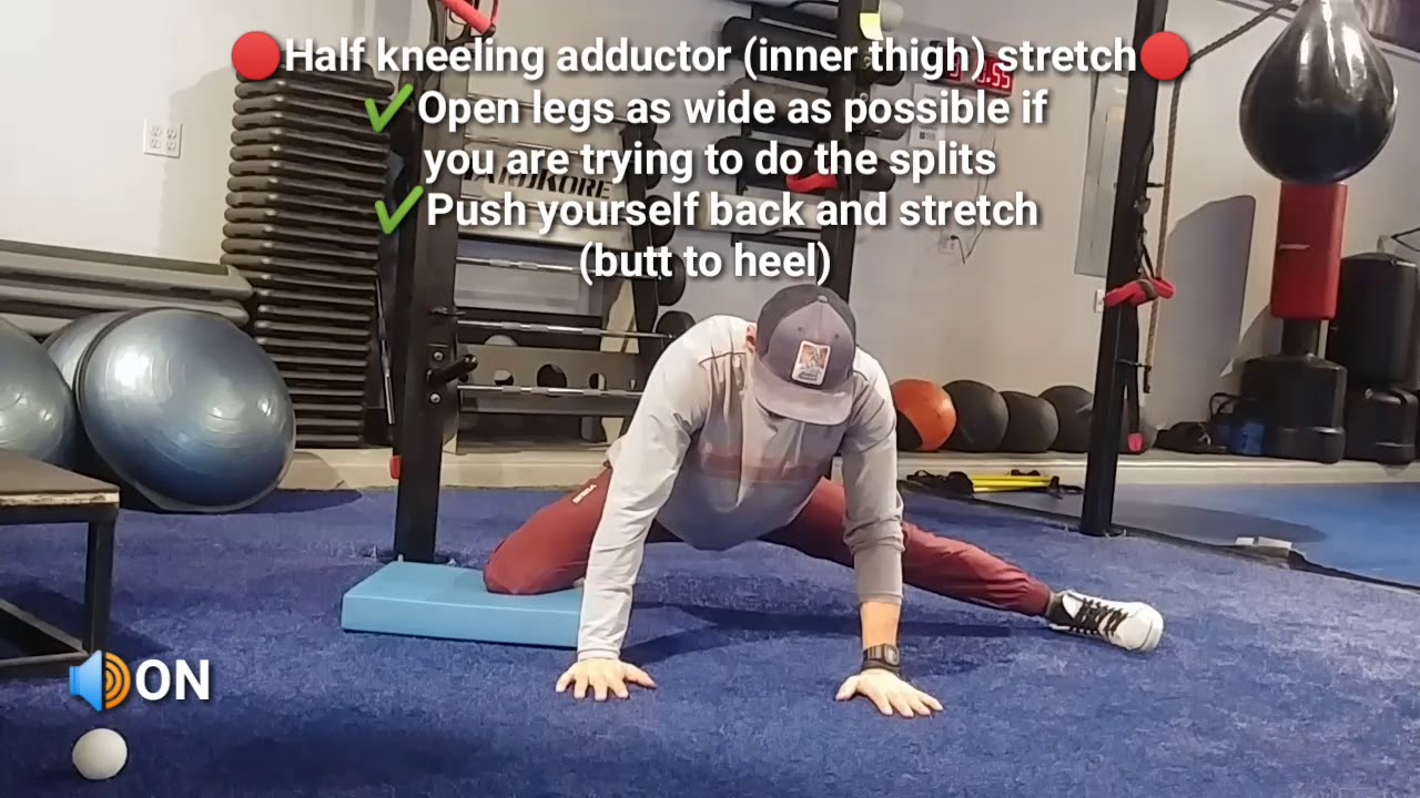 Half kneeling adductor (inner thigh) stretch - YouTube