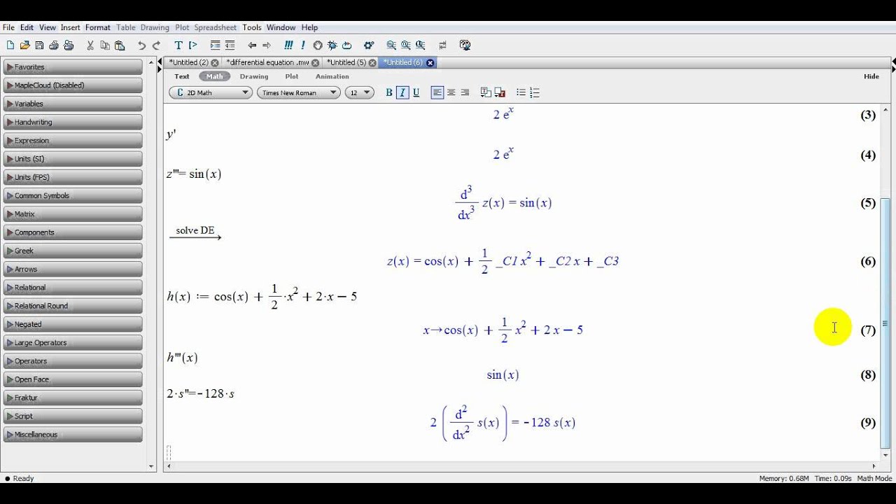 Solve Matrix Equation Maple Tessshebaylo