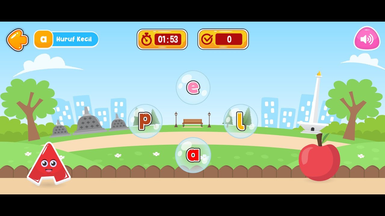 Game Edukasi Belajar Huruf ABC - Bermain Sambung Gelembung - YouTube