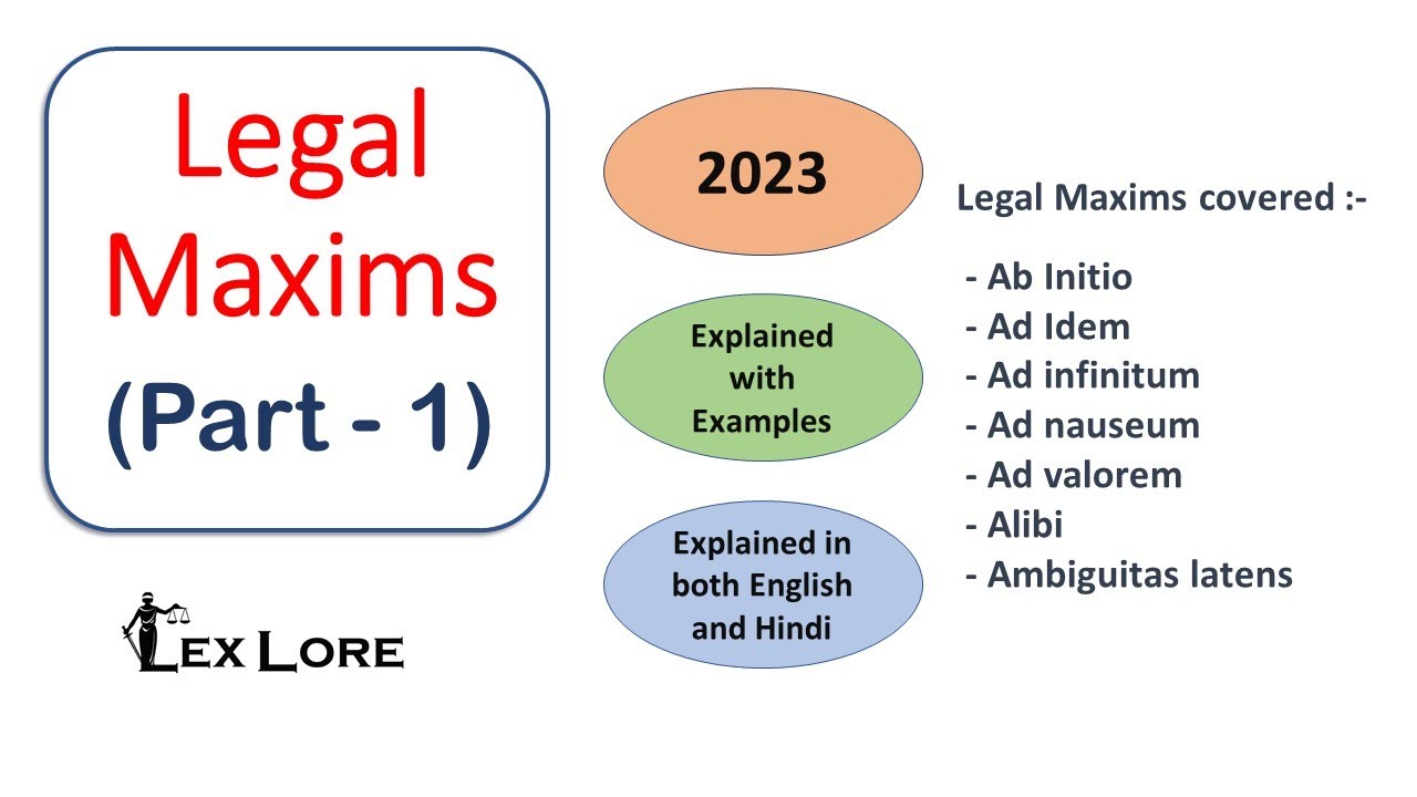 Legal Maxims - Meaning with Examples (PART 1) - Explained in Hindi ...