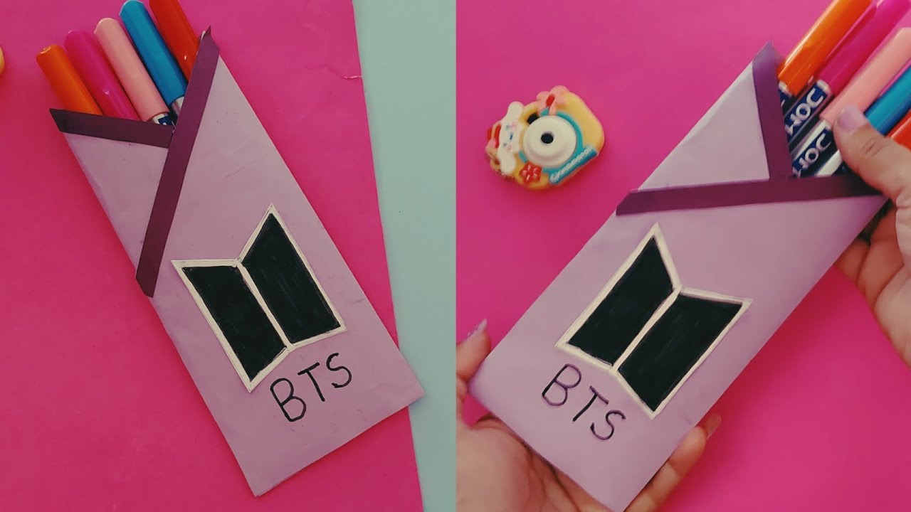 How To Make Origami BTS Pencil Case / Easy Paper Craft / Origami BTS ...