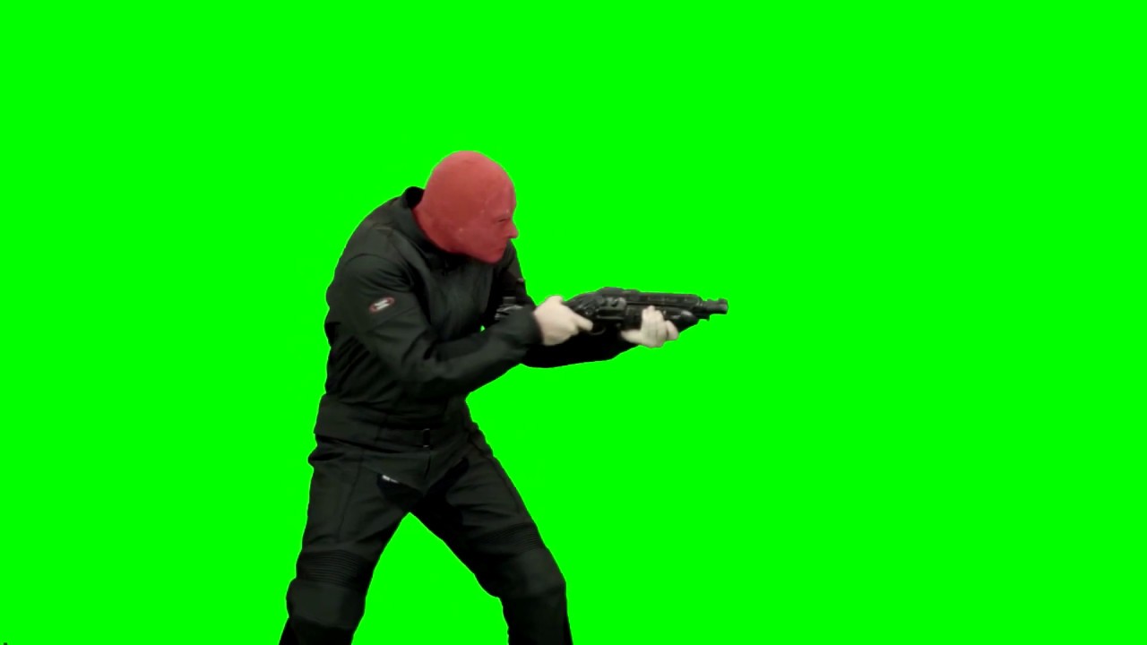 Homme masqué avec fusil sur fond vert GRATUIT - YouTube