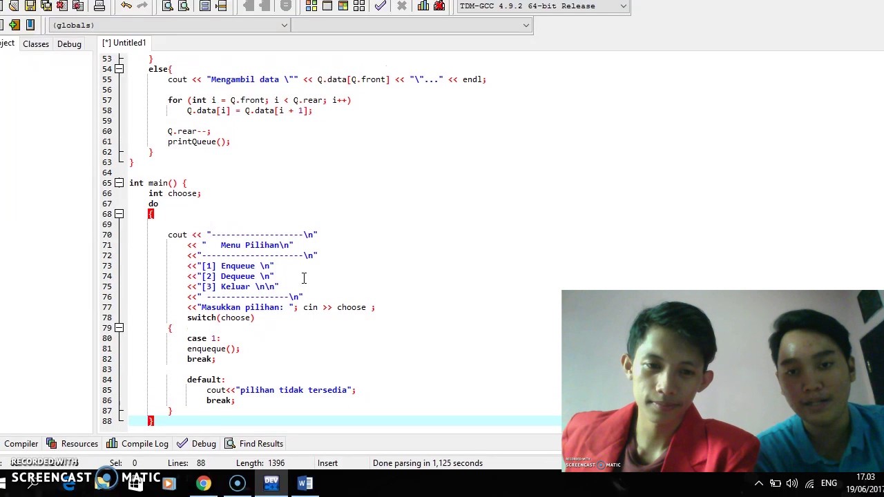 Pengertian Queue beserta program C++ - YouTube
