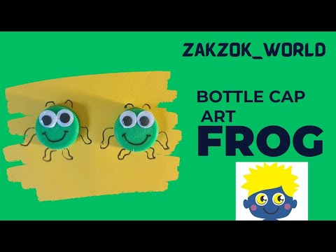 فن بسيط للأطفال من غطاء القنينة(ضفدع)Simple art for children from the ...