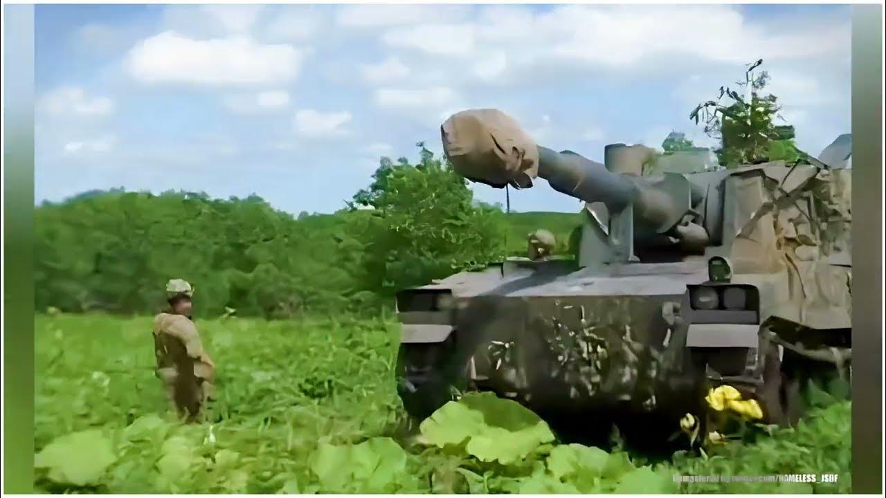 JGSDF Type 75 155 mm Self-Propelled Howitzer · 75式自走155mmりゅう弾砲 - 75HSp [Remastered 4K HD] - YouTube