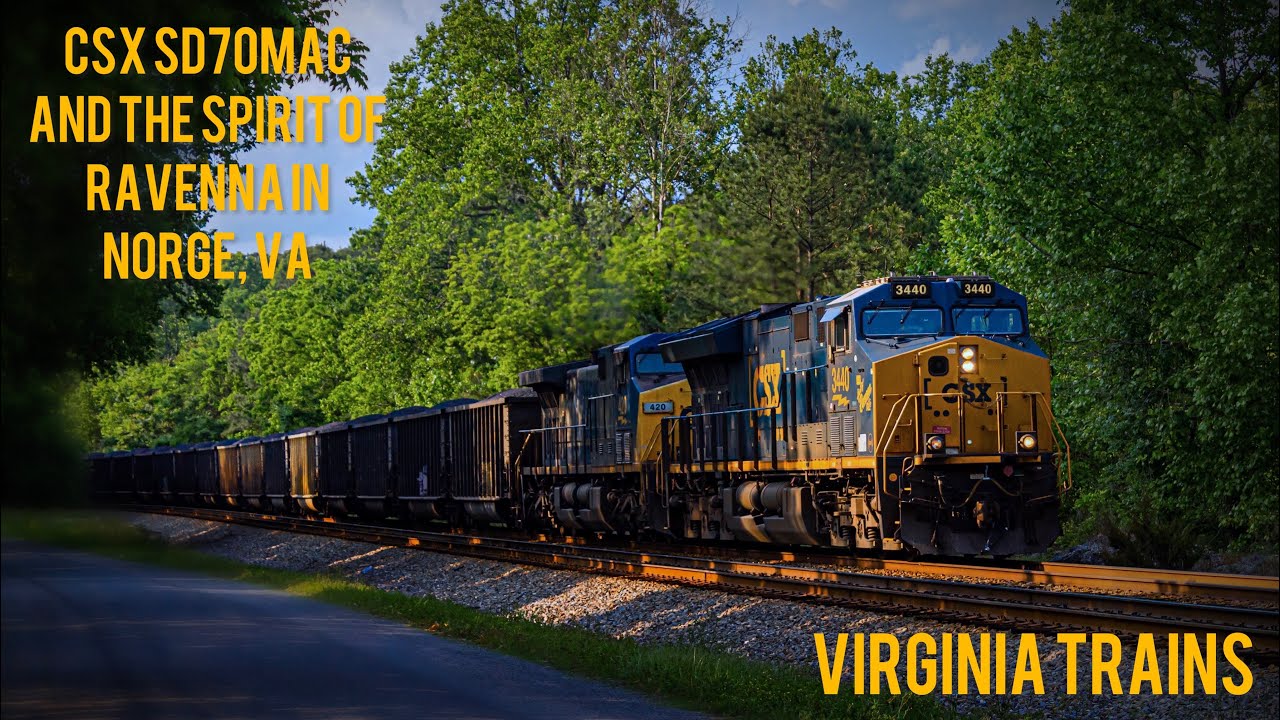 Virginia Trains - CSX SD70MAC and the Spirit of Ravenna in Norge, VA ...