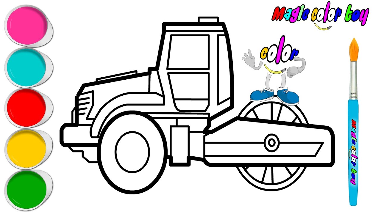 Menggambar, Mewarnai & Melukis Mobil Compactor untuk Anak, Balita ...
