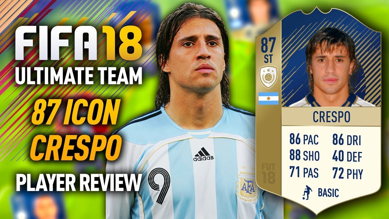 FIFA 18 HERNAN CRESPO (87) *ICON* PLAYER REVIEW! FIFA 18 ULTIMATE TEAM ...