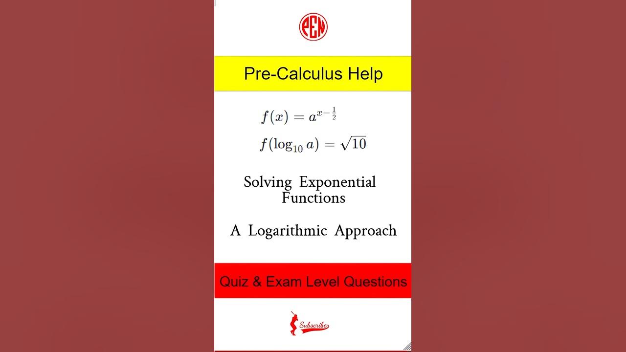 [ Pre-Calculus/SAT/AP exam ]-- (Quiz-exam) Solving Exponential ...