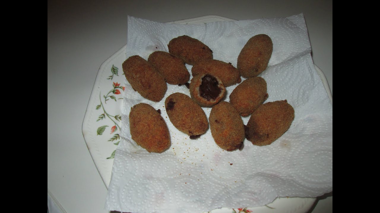 Cómo preparar croquetas de chocolate/how to make chocolate croquettes ...