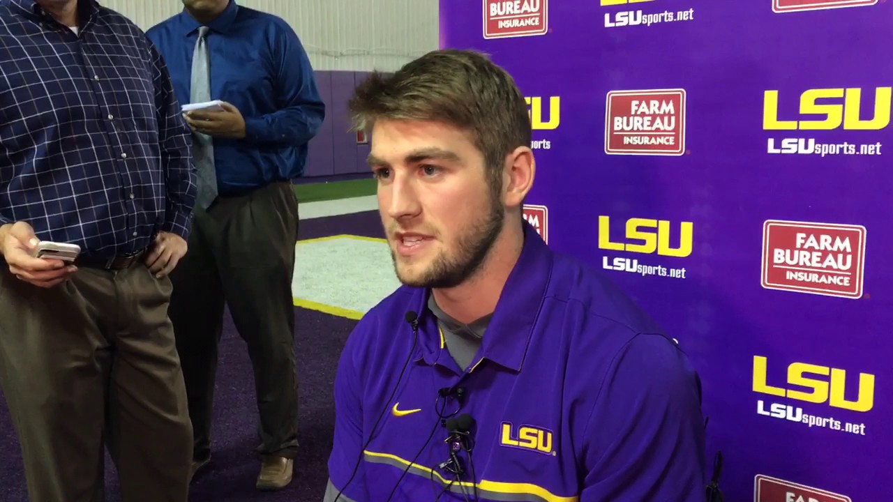 LSU QB Danny Etling talks about playing on Thanksgiving - YouTube