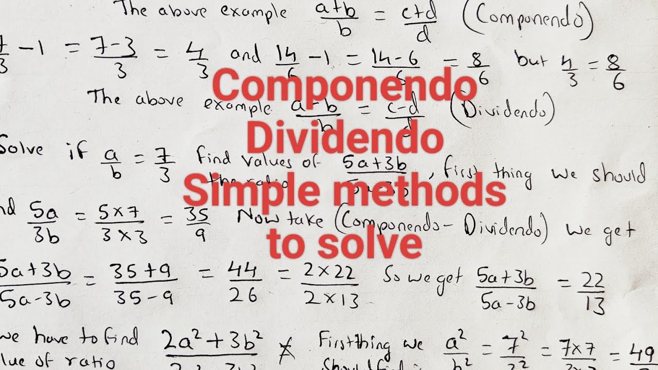 Componendo Dividendo basics and simple methods to solve - YouTube