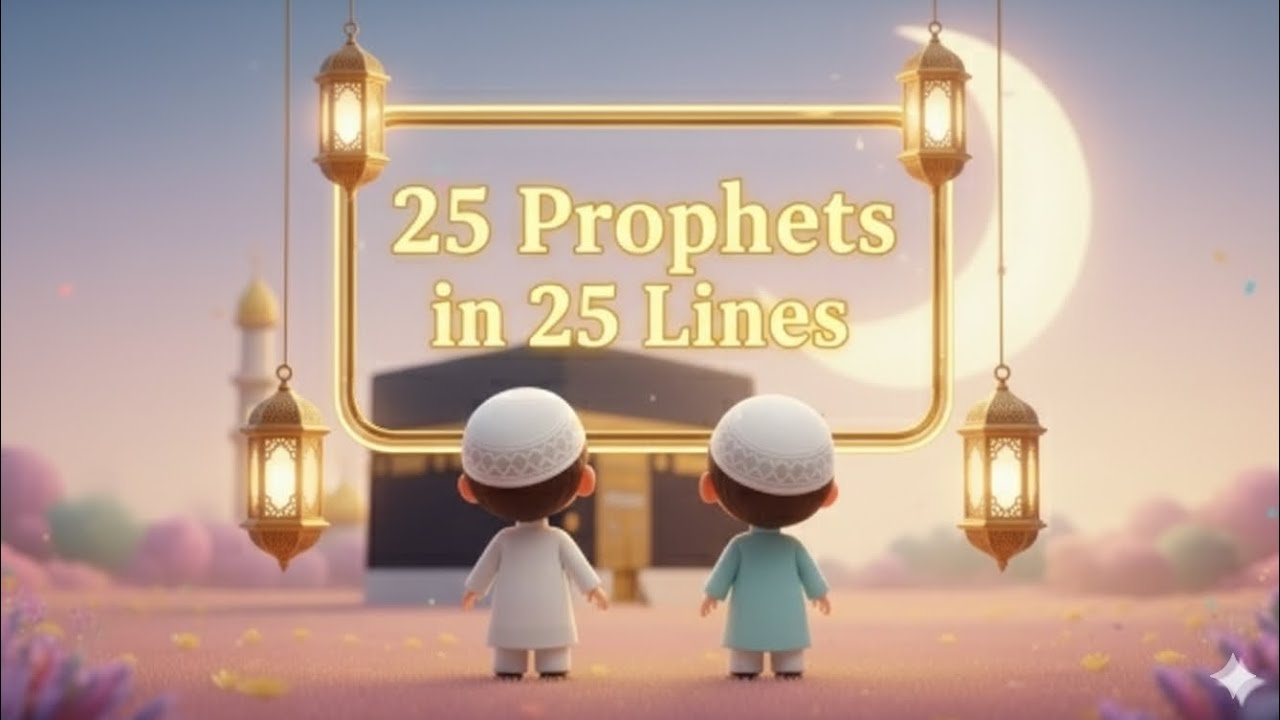 Learn the 25 Prophets of Allah 🌙 | Kids Islamic Rhyme | Easy Names of ...