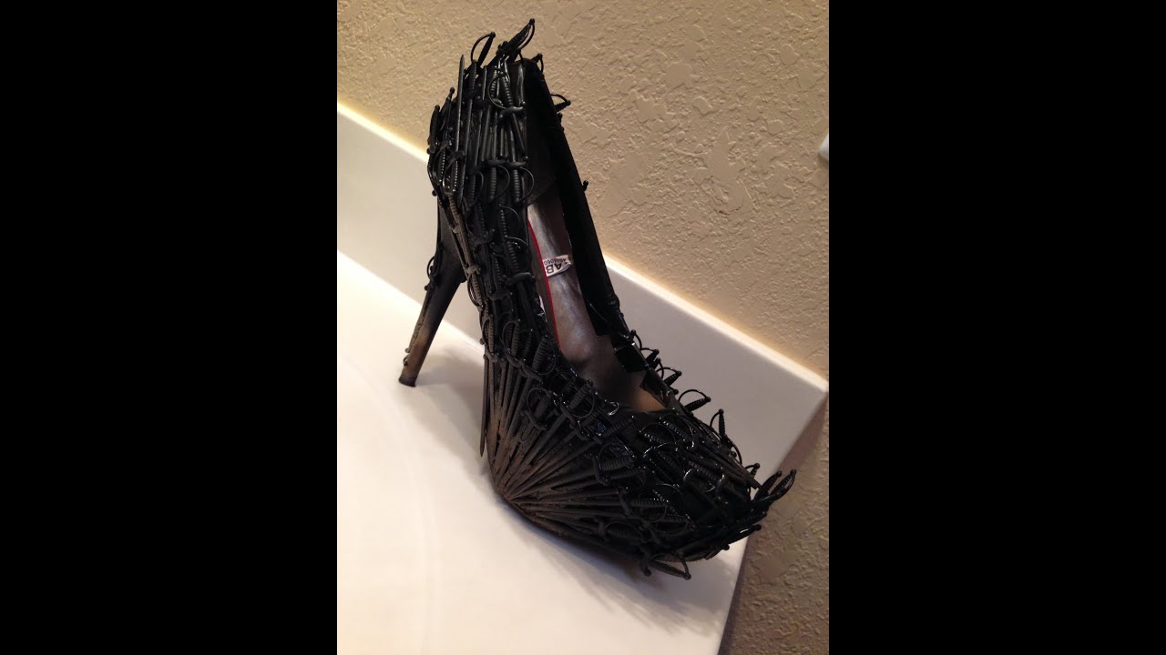DiY tutorial upcycled heels using cocktail picks - YouTube