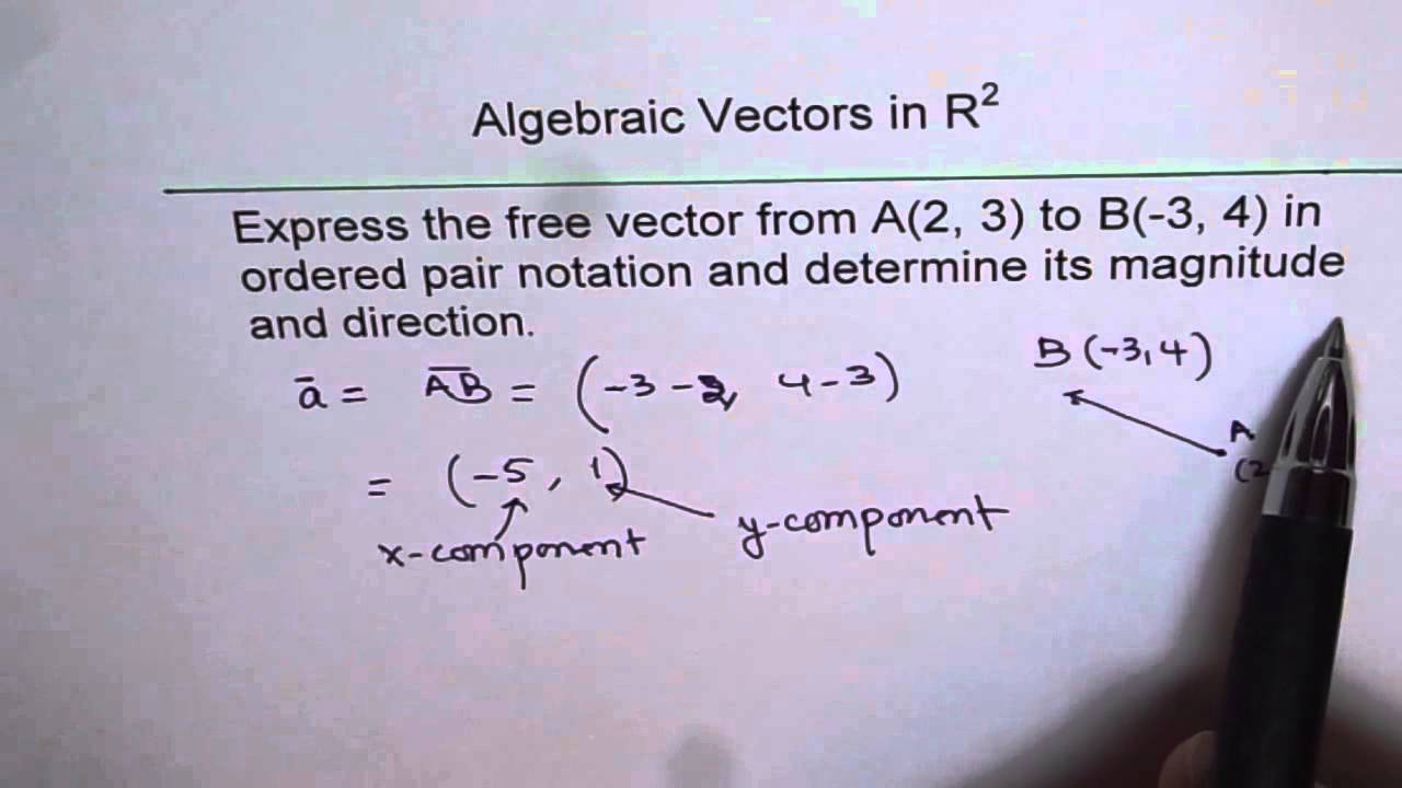 Find Magnitude and Direction of Free Vector - YouTube
