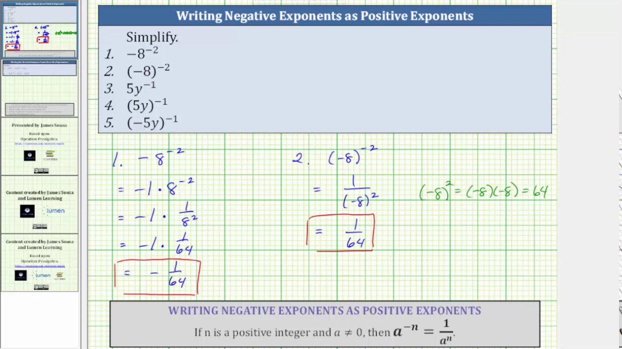 Simplify Basic Expressions With Negative Exponents 8 3 8 3 Simplify Basic Expressions With Negative Exponents 8 3 8 3