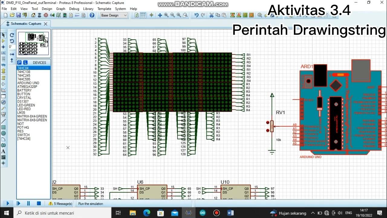 Program Display P10 simulasi proteus dan hardware - YouTube